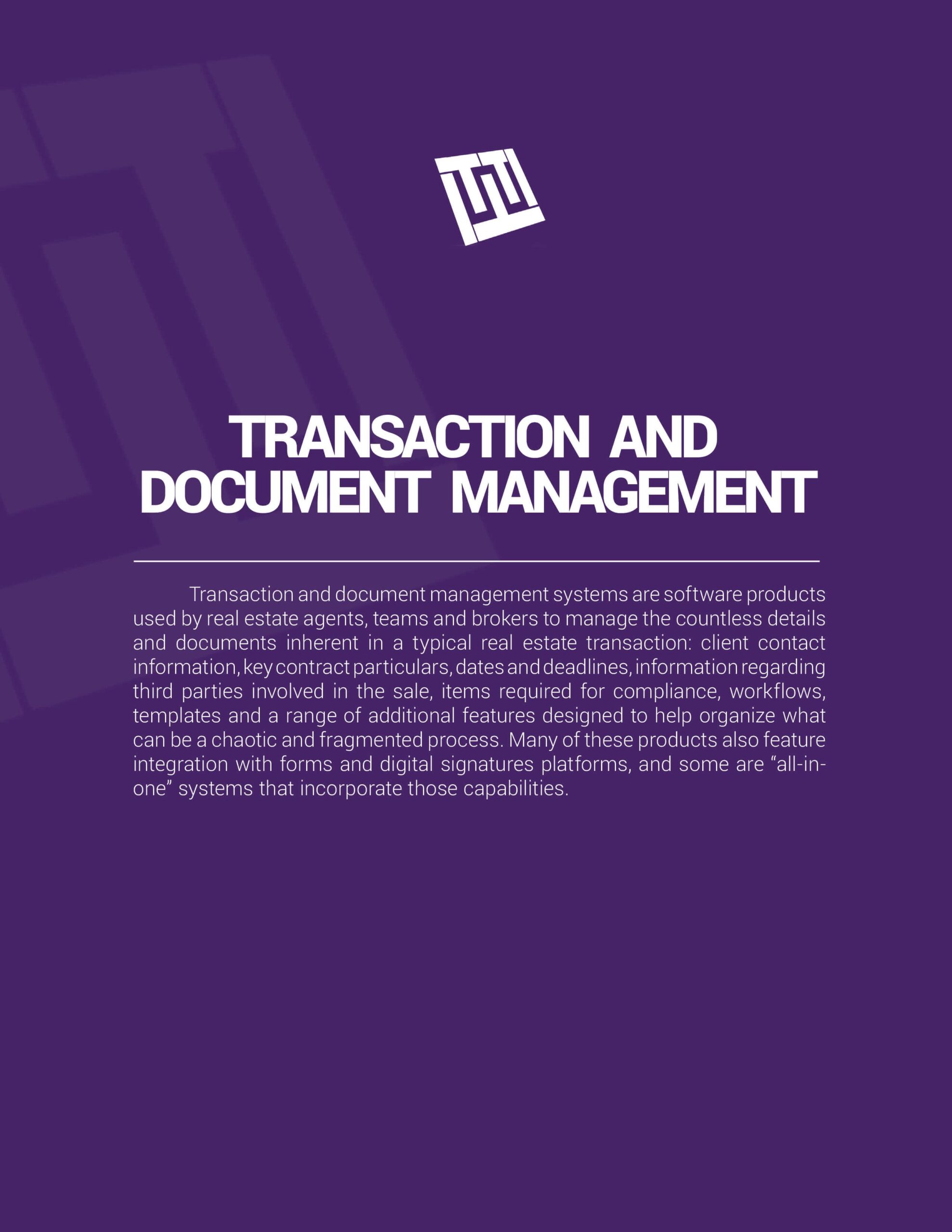 Transaction and Document Management - T3 Trends